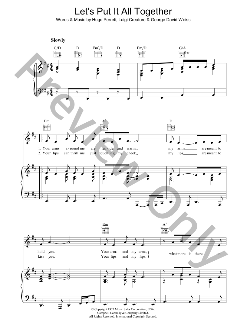 Let's Put It All Together P/V/G Sheet Music | J.W. Pepper
