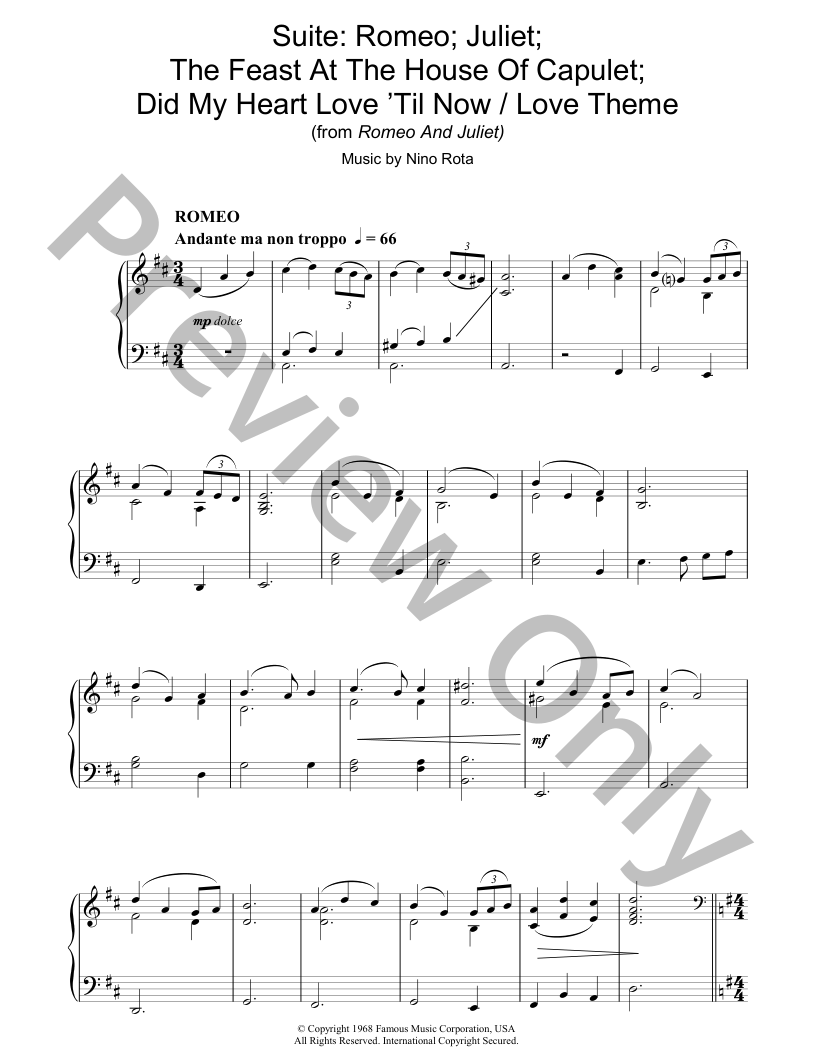 Suite: Romeo; Juliet; the Feast at the House of Capulet; Did My Heart ...