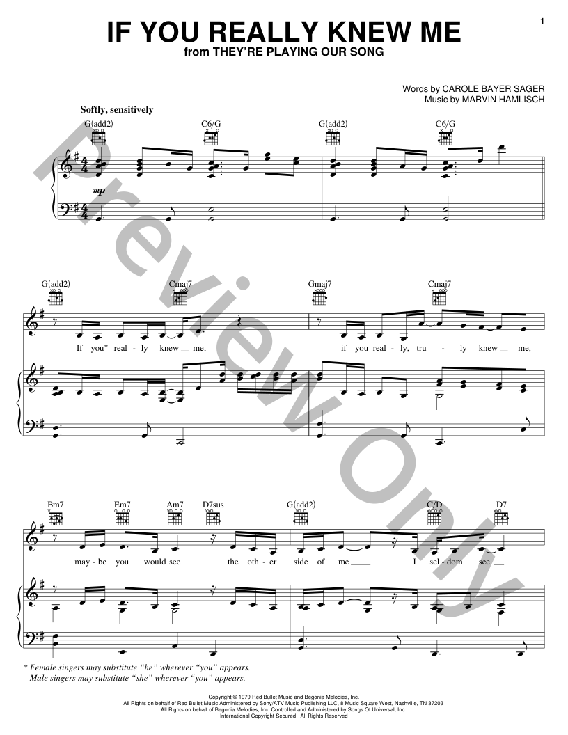If You Really Knew Me P/V/G Sheet Music | J.W. Pepper