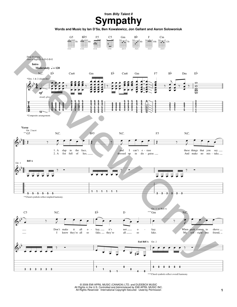 Sympathy Guitar/Fretted Sheet Music | J.W. Pepper