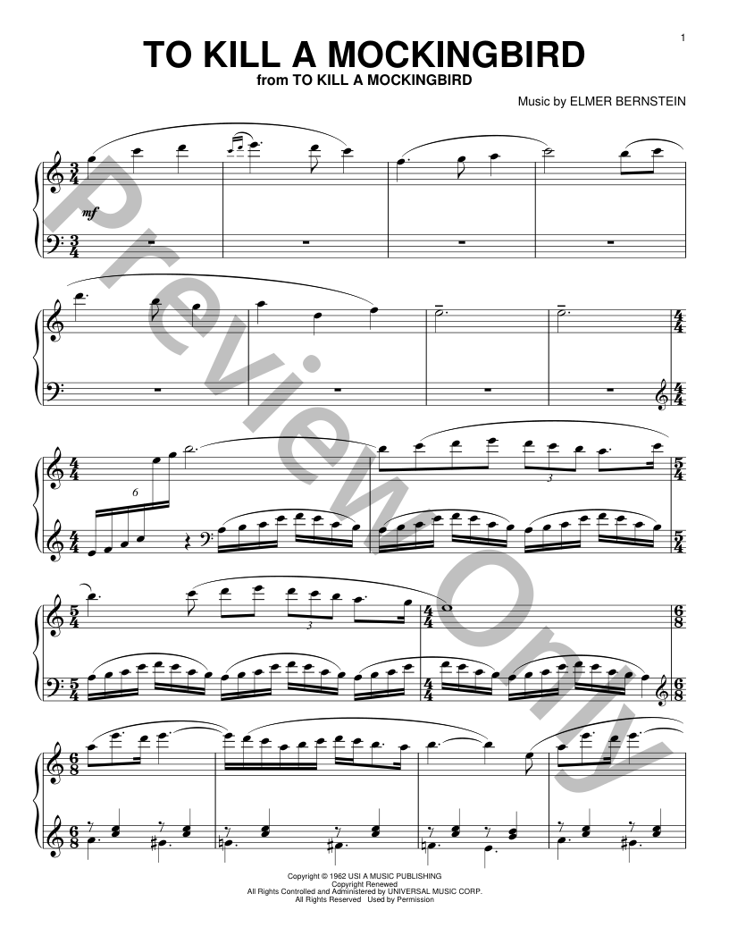 To Kill a Mockingbird Piano Sheet Music | J.W. Pepper