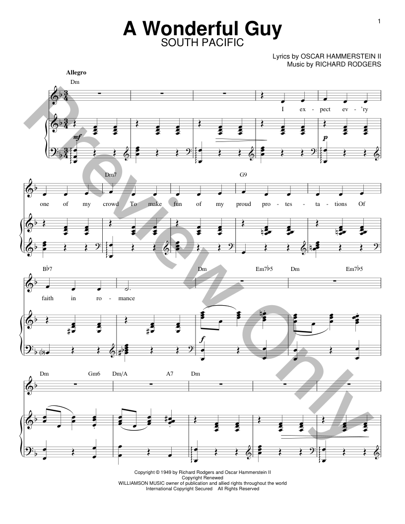 A Wonderful Guy P/V/G Sheet Music | J.W. Pepper