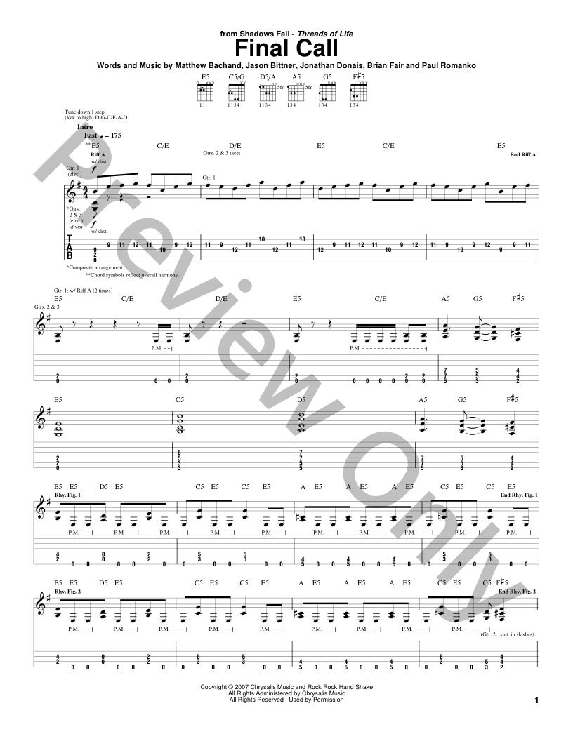 Final Call Guitar/Fretted Sheet Music | J.W. Pepper