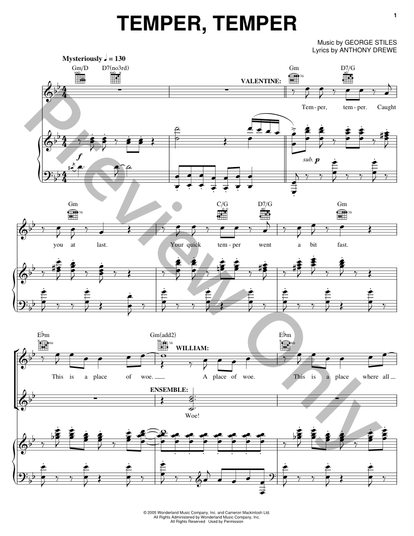 Temper, Temper P/V/G Sheet Music | J.W. Pepper