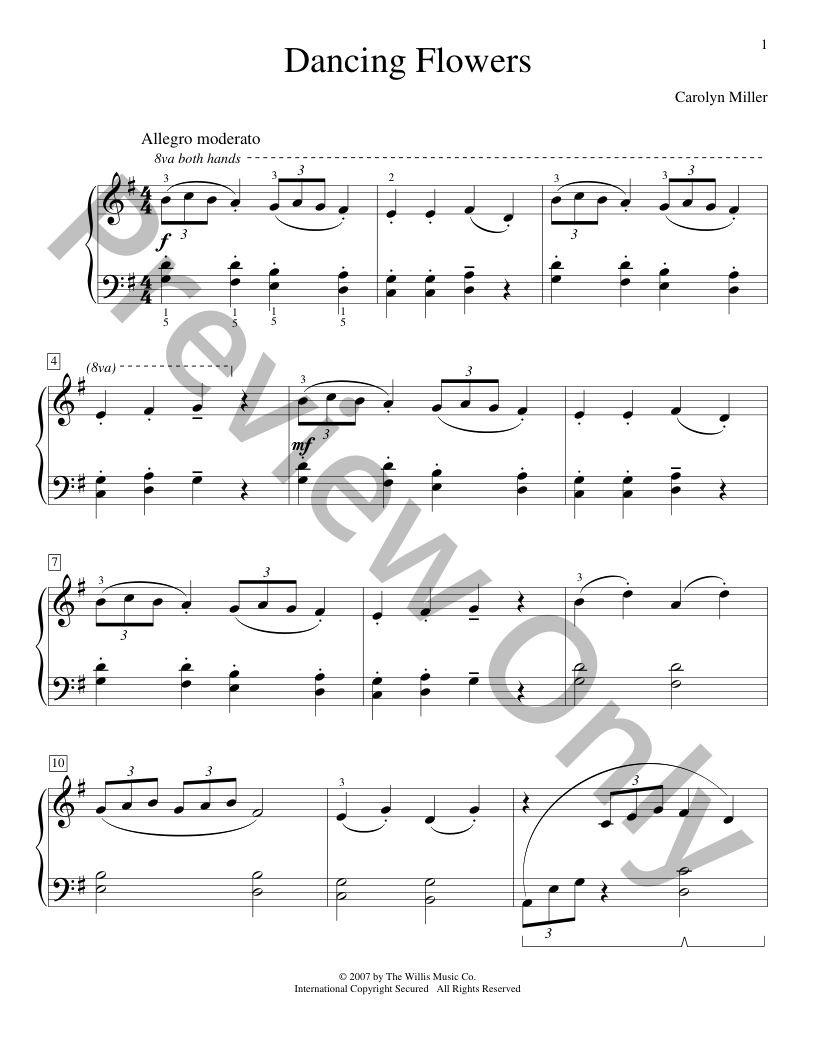 Dancing Flowers Piano Sheet Music | J.W. Pepper