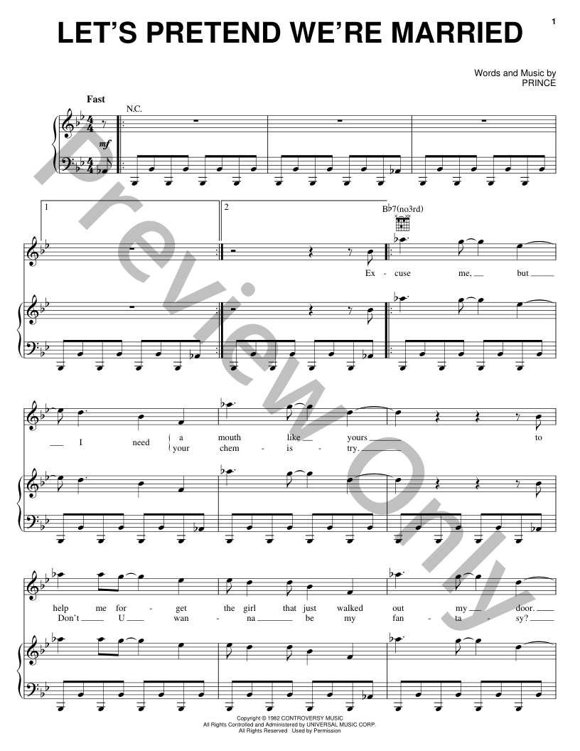 Let's Pretend We're Married P/V/G Sheet Music | J.W. Pepper