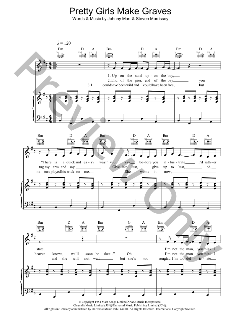 Pretty Girls Make Graves P/V/G Sheet Music | J.W. Pepper