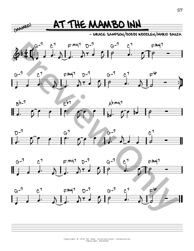 At the Mambo Inn P/V/G Sheet Music | J.W. Pepper
