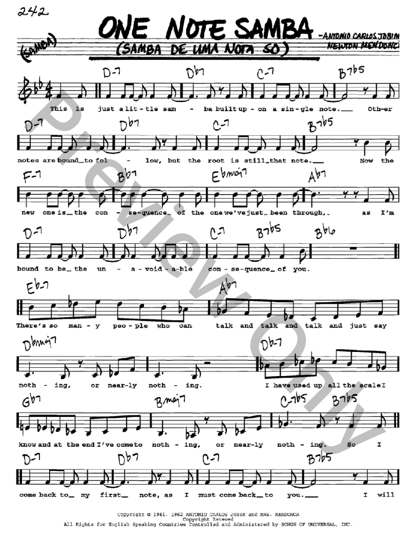 One Note Samba (Samba de Uma Nota So) | J.W. Pepper