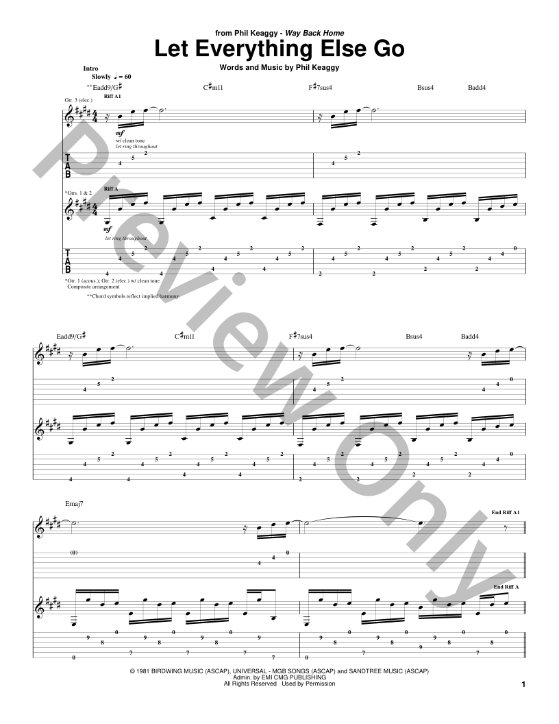 Let Everything Else Go Guitar/Fretted Sheet Music | J.W. Pepper