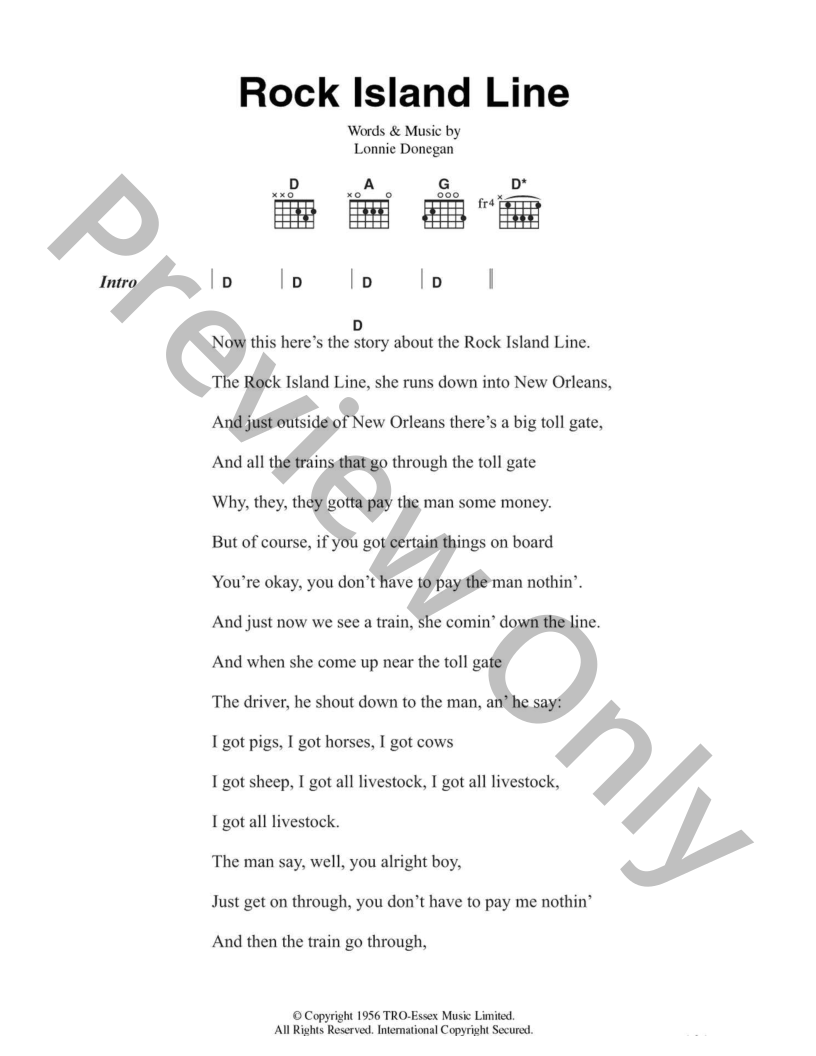 Rock Island Line Guitar/Fretted Sheet Music | J.W. Pepper