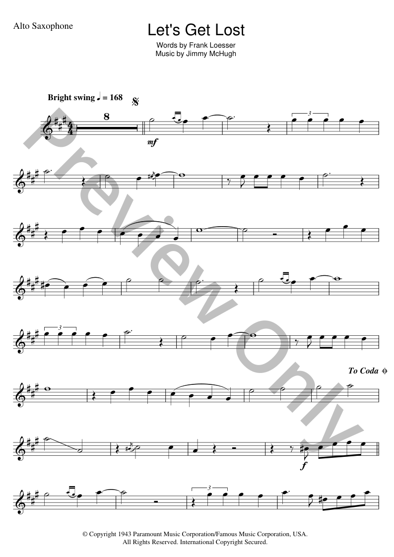Let's Get Lost P/V/G Sheet Music | J.W. Pepper