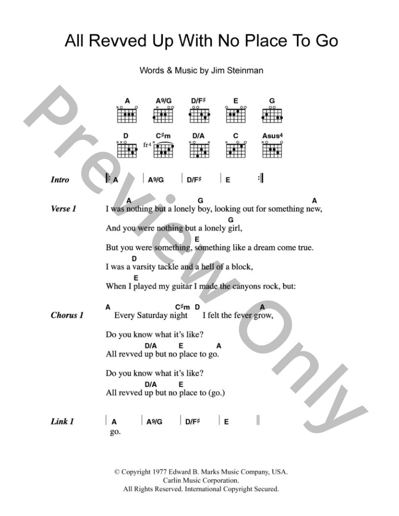All Revved up with No Place to Go Guitar/Fretted Sheet Music | J.W. Pepper