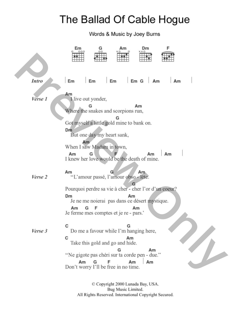 The Ballad of Cable Hogue | J.W. Pepper