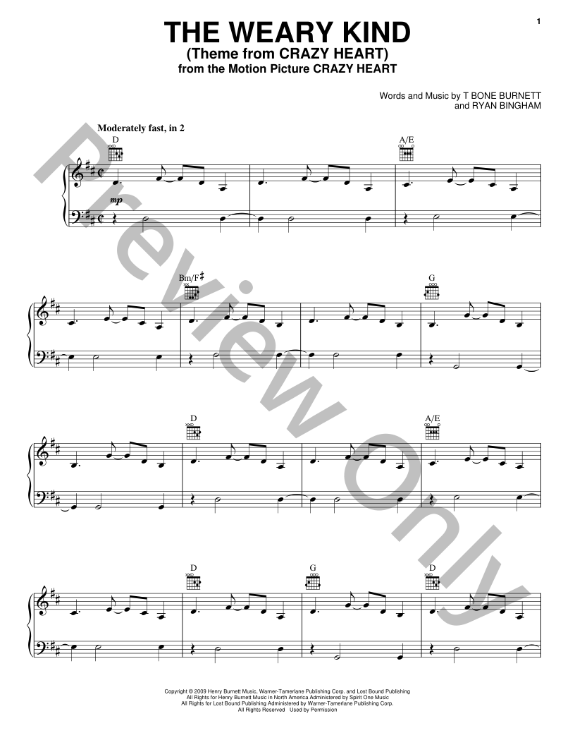 The Weary Kind (Theme from Crazy Heart) | J.W. Pepper