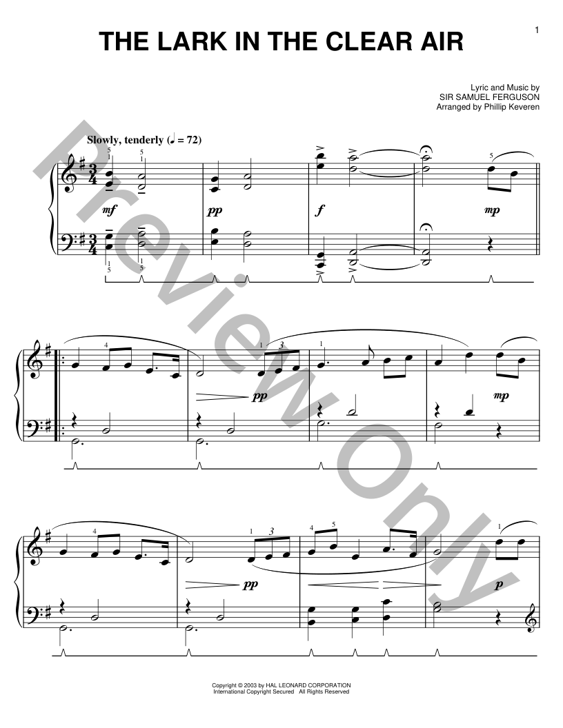 The Lark in the Clear Air | J.W. Pepper