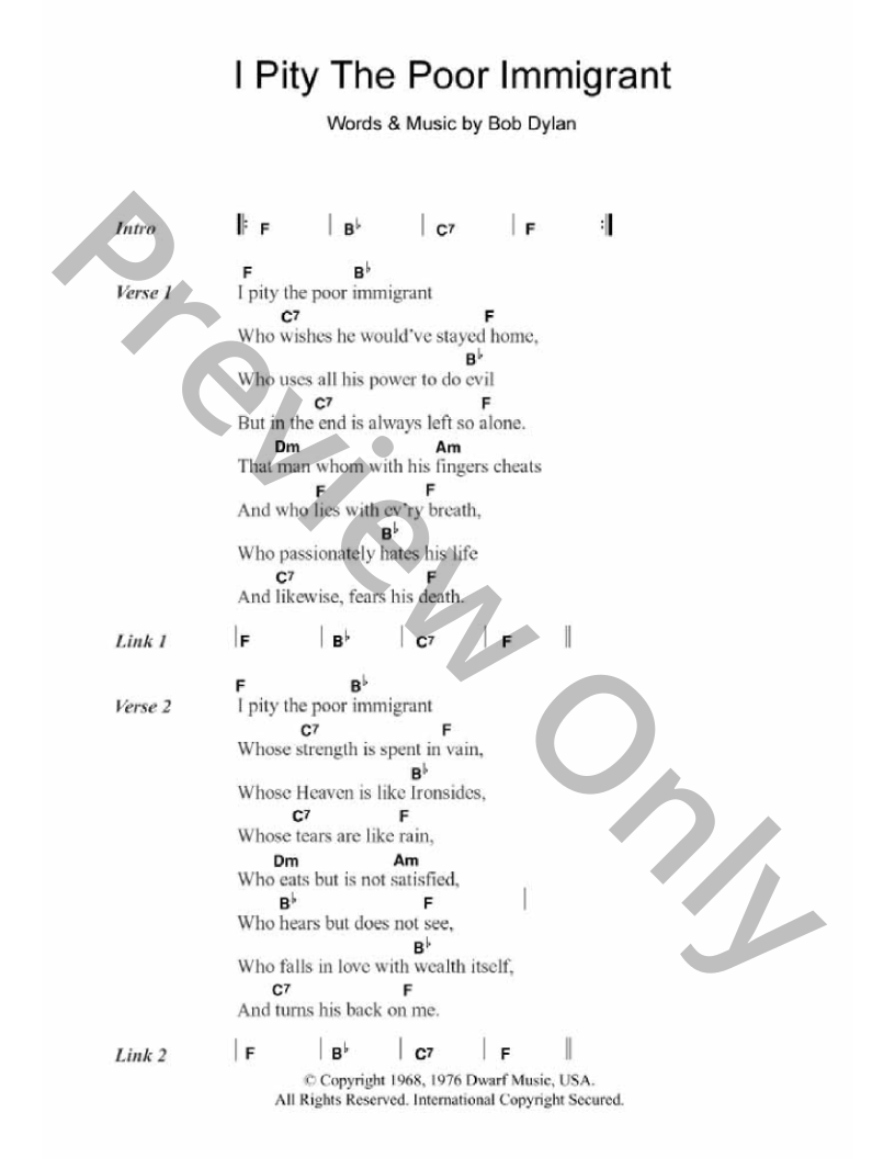 I Pity the Poor Immigrant | J.W. Pepper