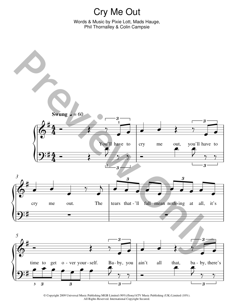 Cry Me Out | J.W. Pepper