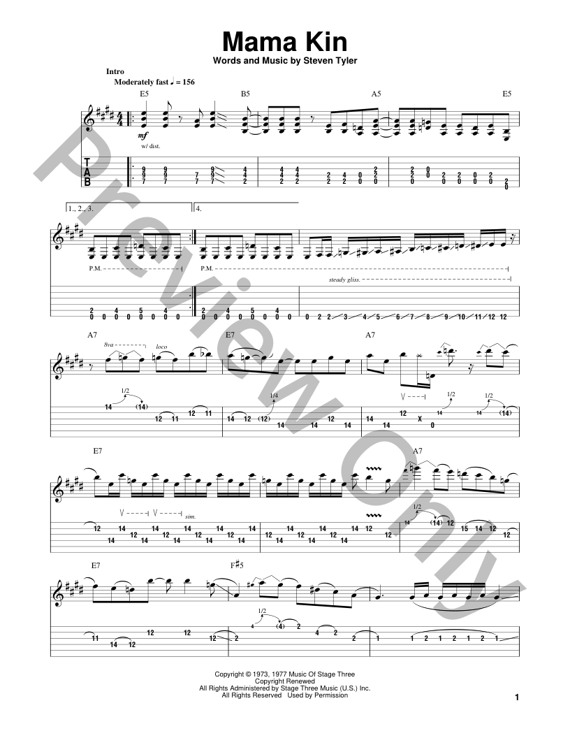 Mama Kin Guitar/Fretted Sheet Music | J.W. Pepper