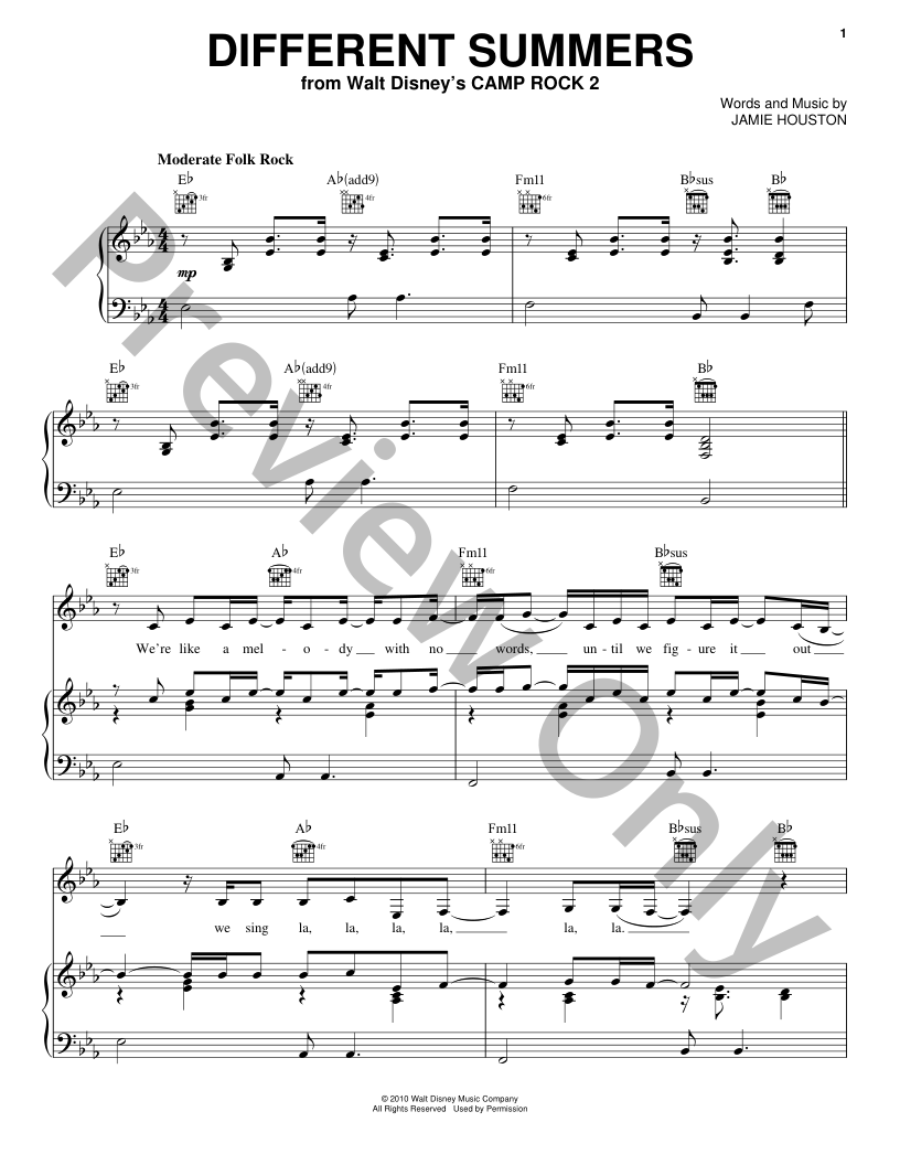 Different Summers P/V/G Sheet Music | J.W. Pepper