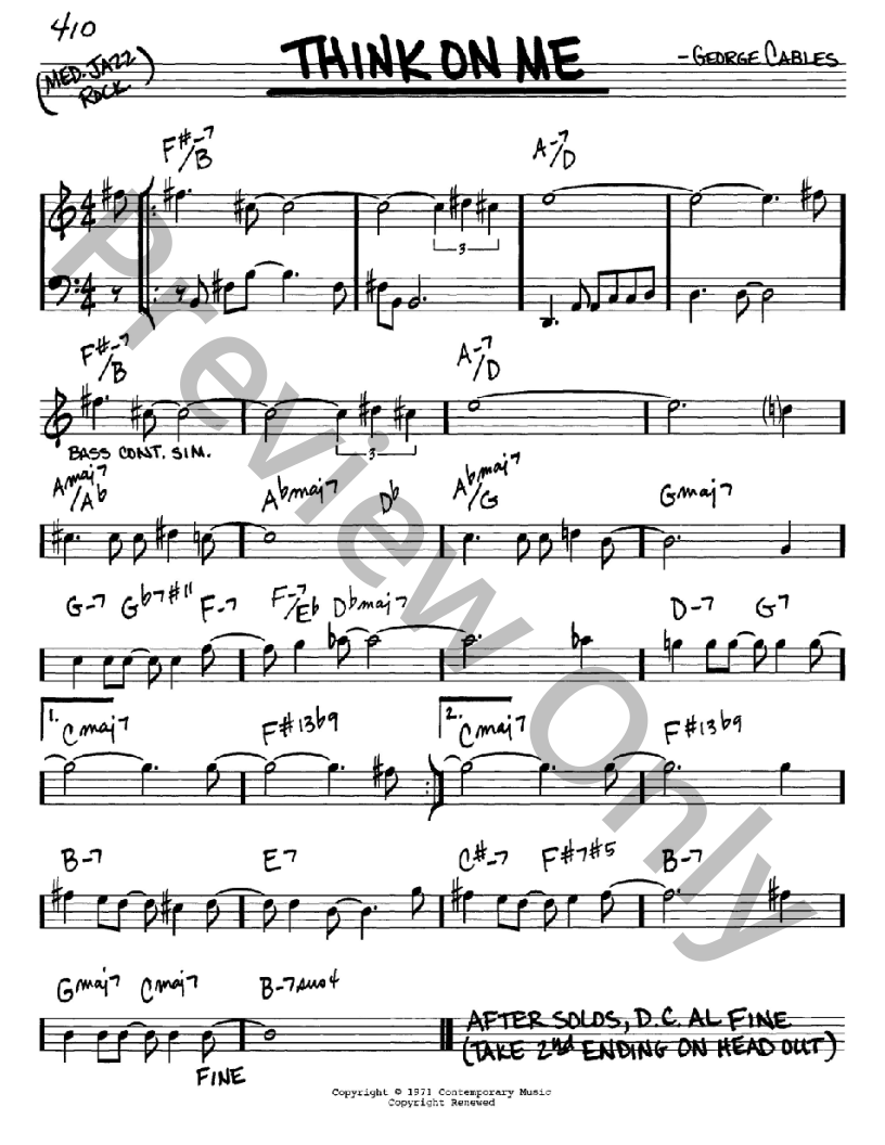 Think on Me P/V/G Sheet Music | J.W. Pepper