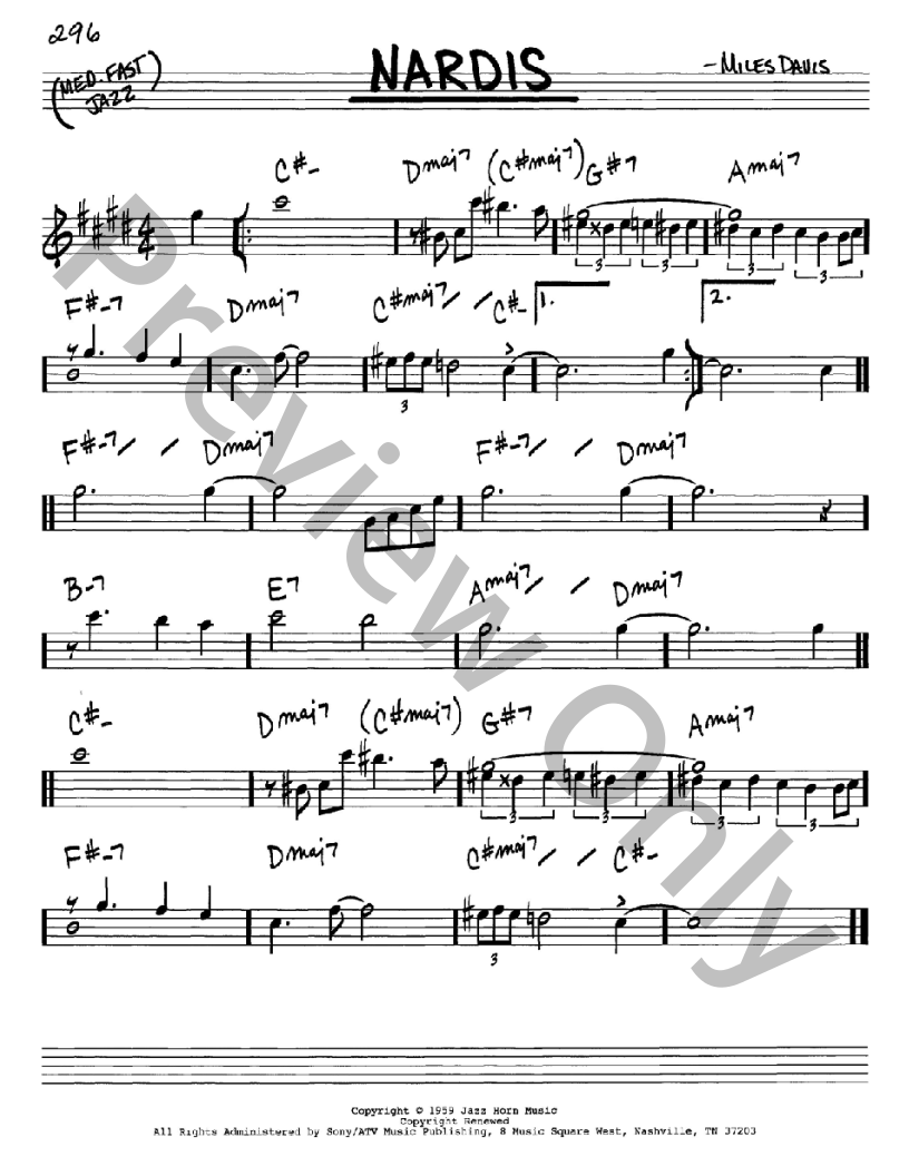 Nardis P/V/G Sheet Music | J.W. Pepper