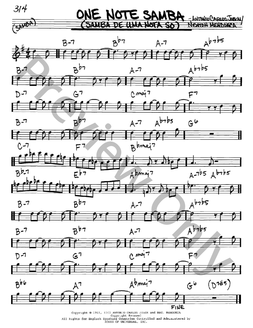 One Note Samba (Samba de Uma Nota So) | J.W. Pepper