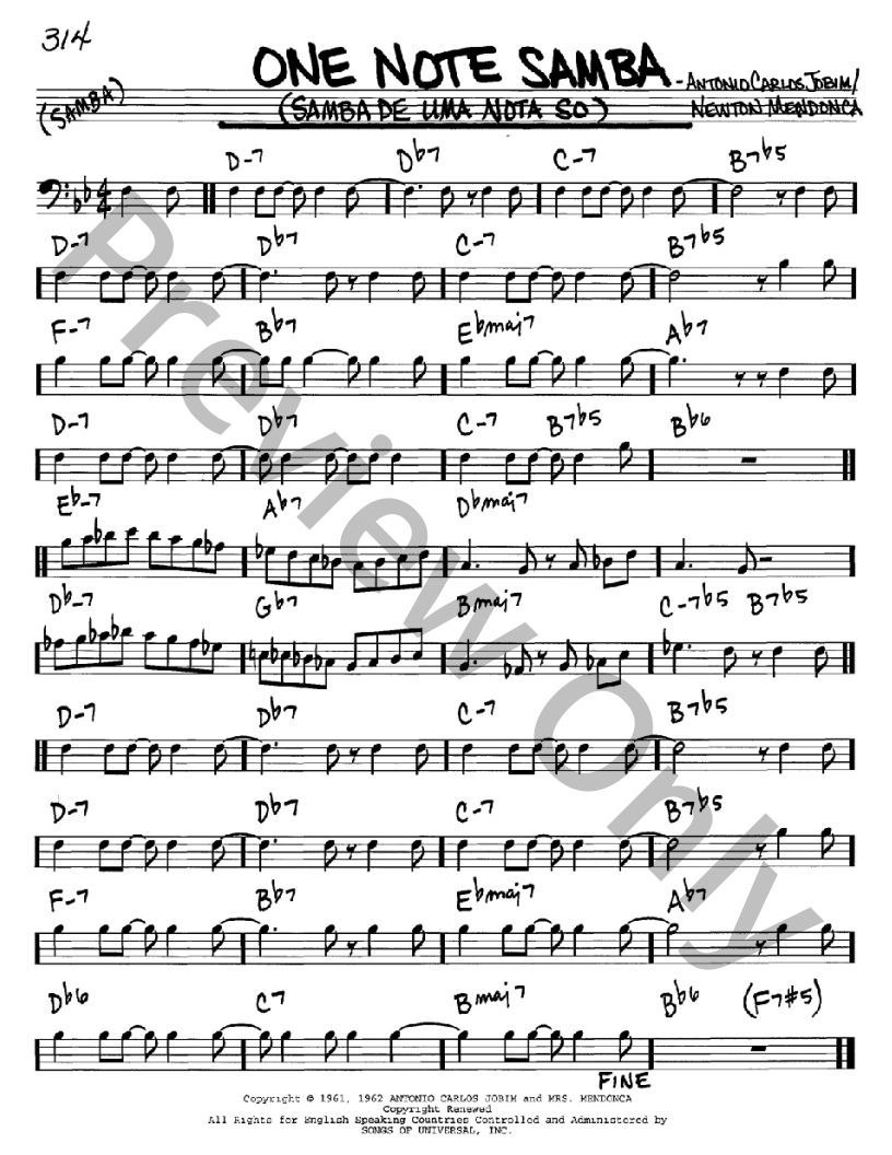 One Note Samba (Samba de Uma Nota So) | J.W. Pepper