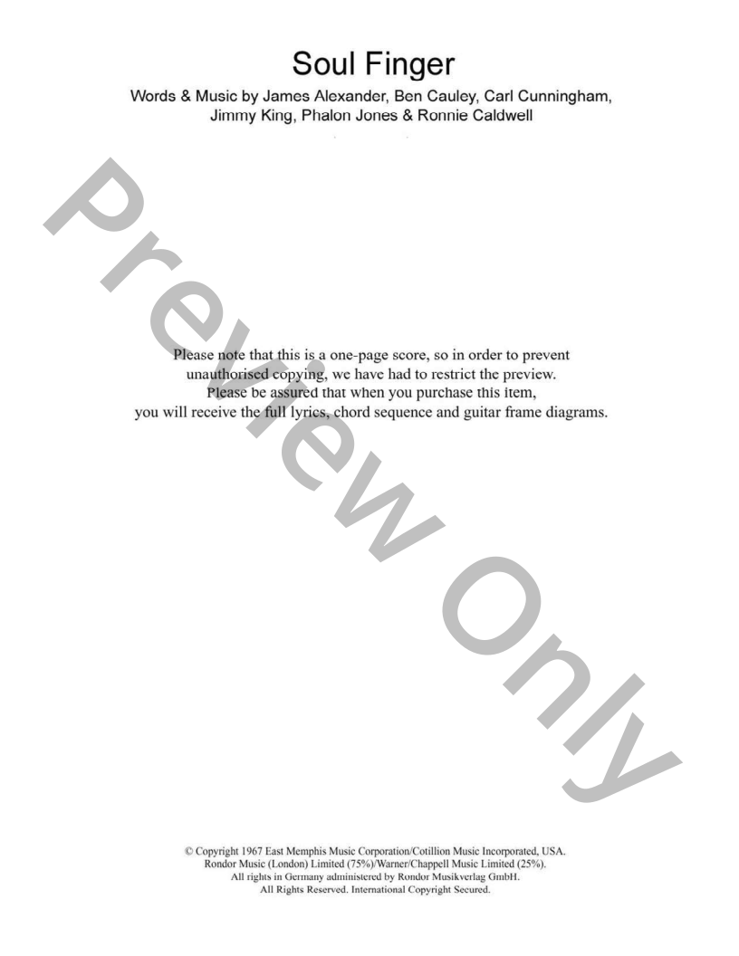 Soul Finger Guitar/Fretted Sheet Music | J.W. Pepper