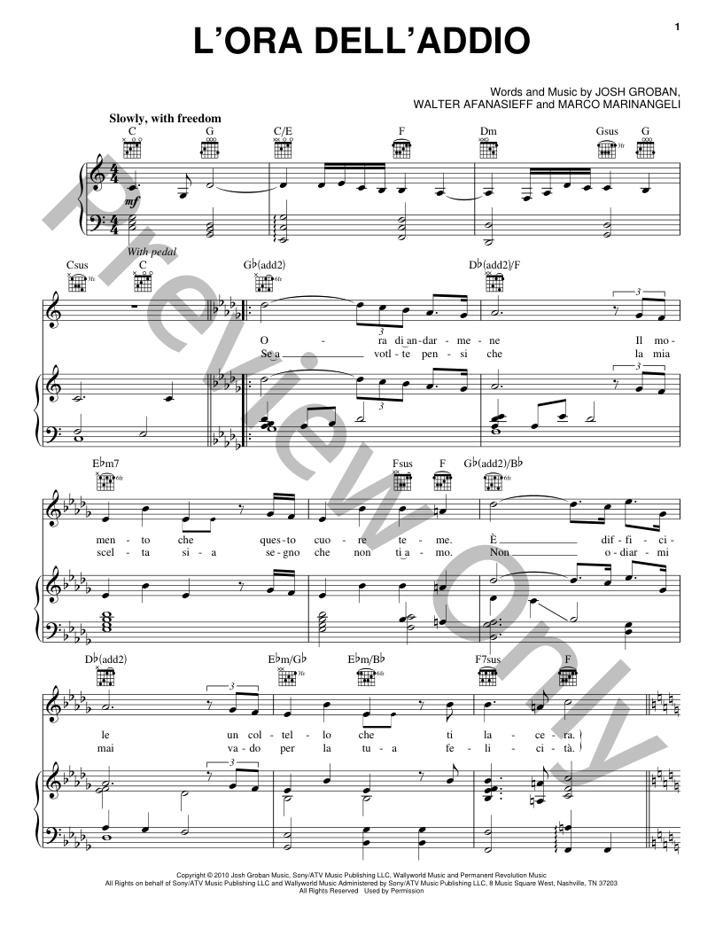 L'ora Dell'addio | J.W. Pepper