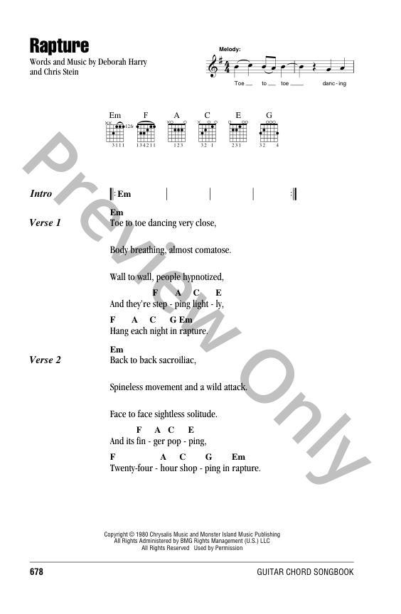 Rapture Guitar/Fretted Sheet Music | J.W. Pepper