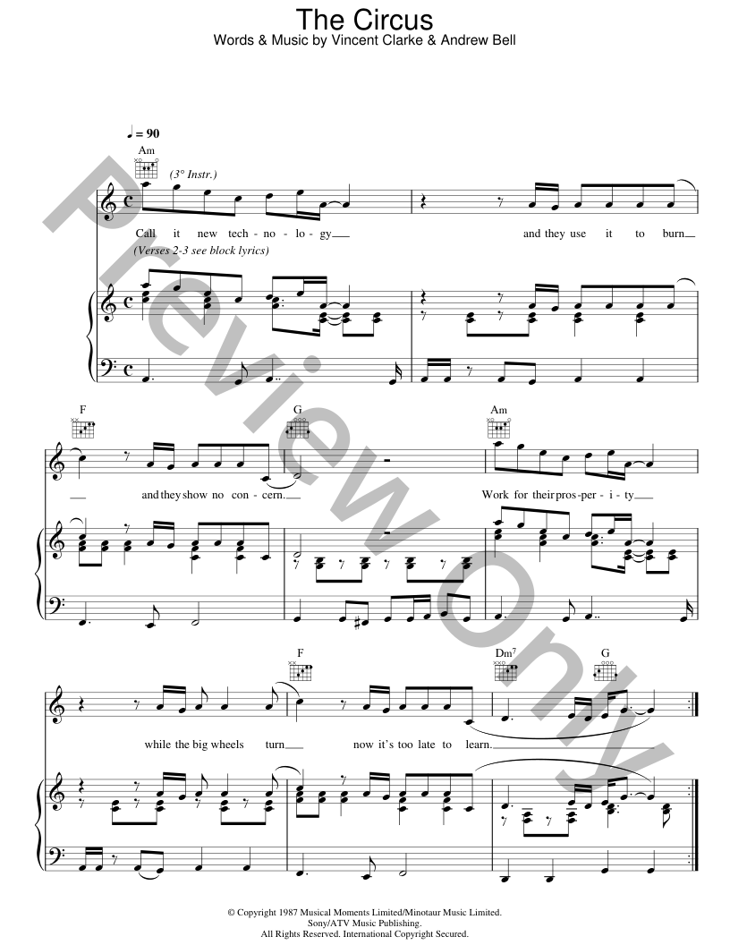 The Circus P/V/G Sheet Music | J.W. Pepper