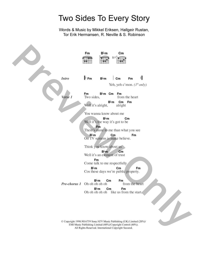 Two Sides to Every Story Guitar/Fretted Sheet Music | J.W. Pepper