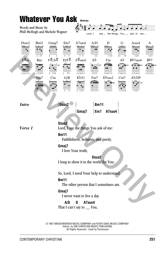 Whatever You Ask Guitar/Fretted Sheet Music | J.W. Pepper