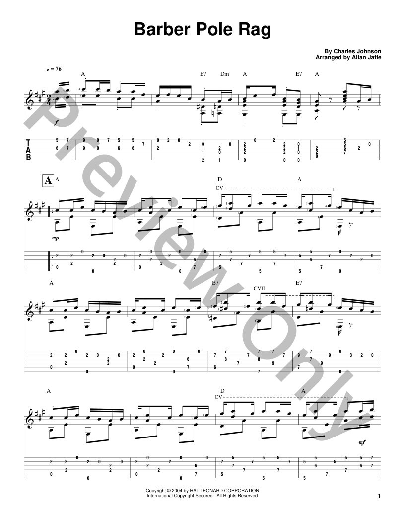 Barber Pole Rag | J.W. Pepper