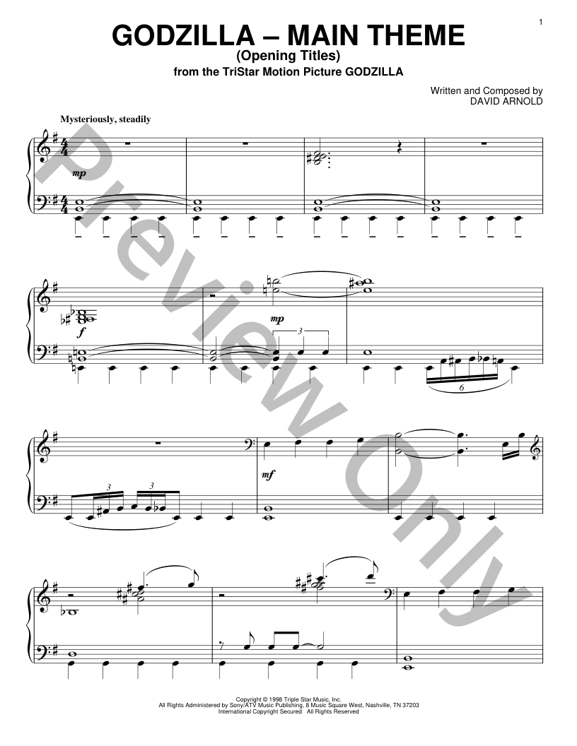 Godzilla Main Theme (Opening Titles) | J.W. Pepper