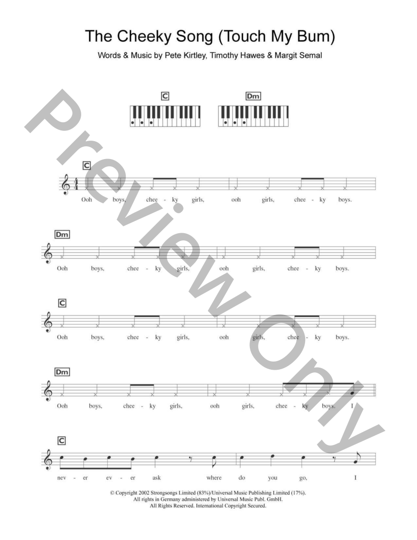 The Cheeky Song (Touch My Bum) | J.W. Pepper