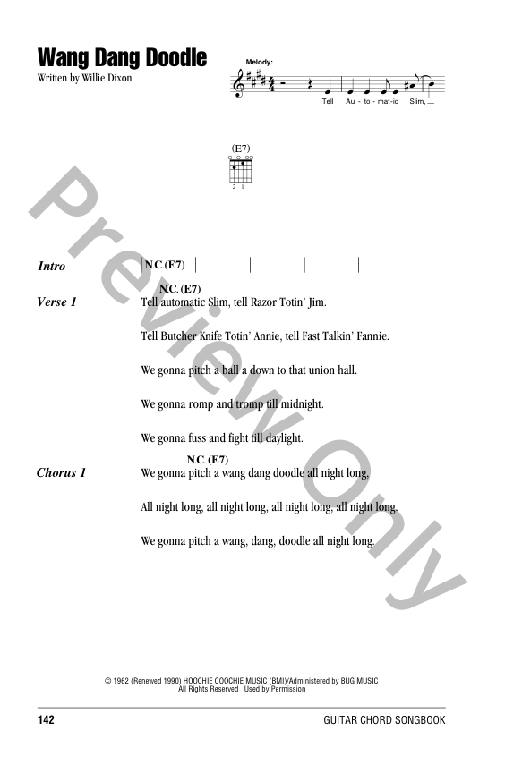 Wang Dang Doodle Guitar/Fretted Sheet Music | J.W. Pepper