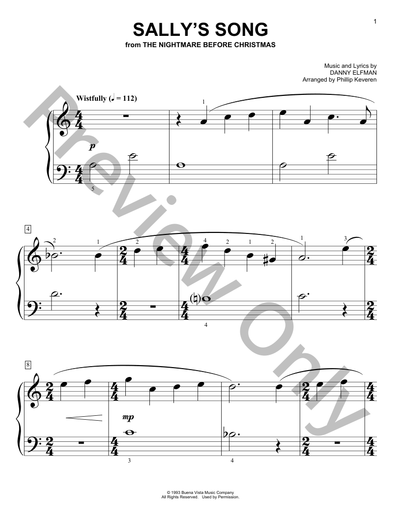 Sally's Song Big Note Piano Sheet Music | J.W. Pepper
