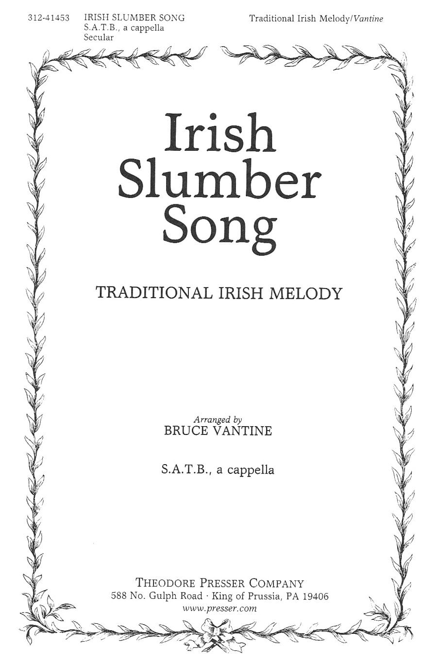 Irish Slumber Song Choral Sheet Music | J.W. Pepper