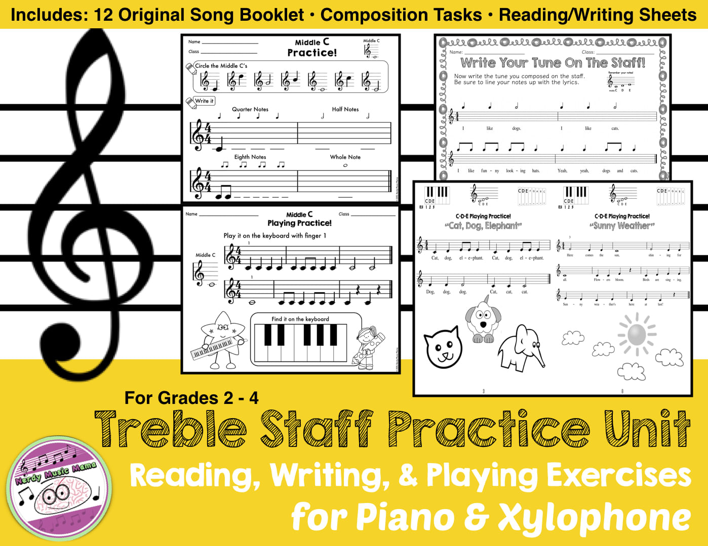 Treble Staff Unit for Piano and Xylophone | J.W. Pepper