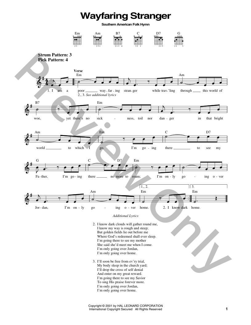 Wayfaring Stranger | J.W. Pepper