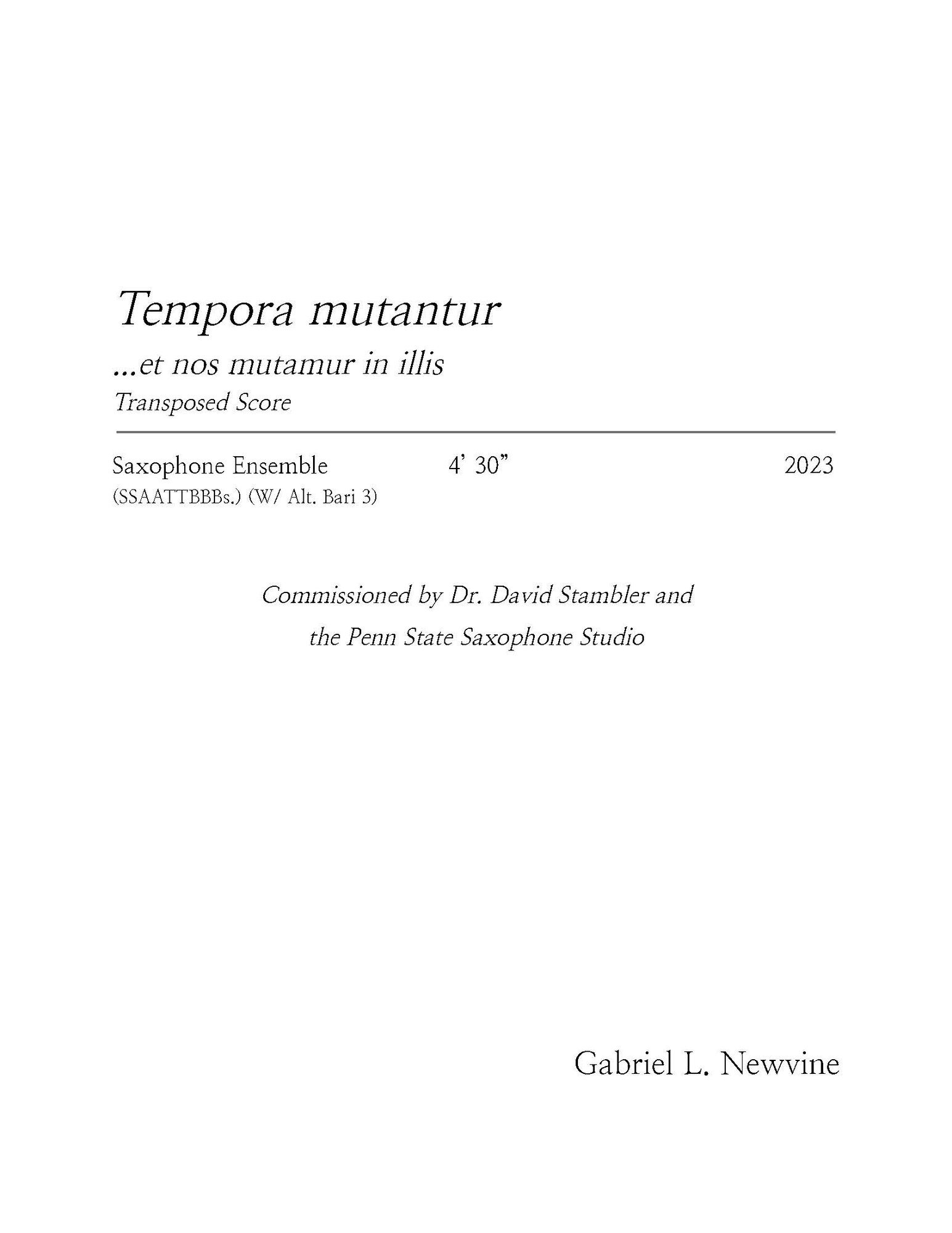 Tempora Mutantur | J.W. Pepper