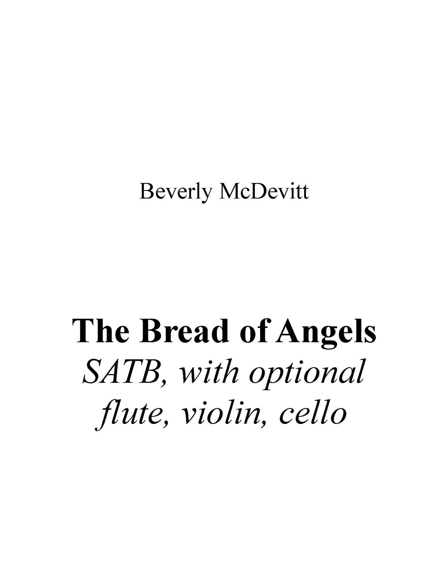 The Bread of Angels Choral Sheet Music | J.W. Pepper