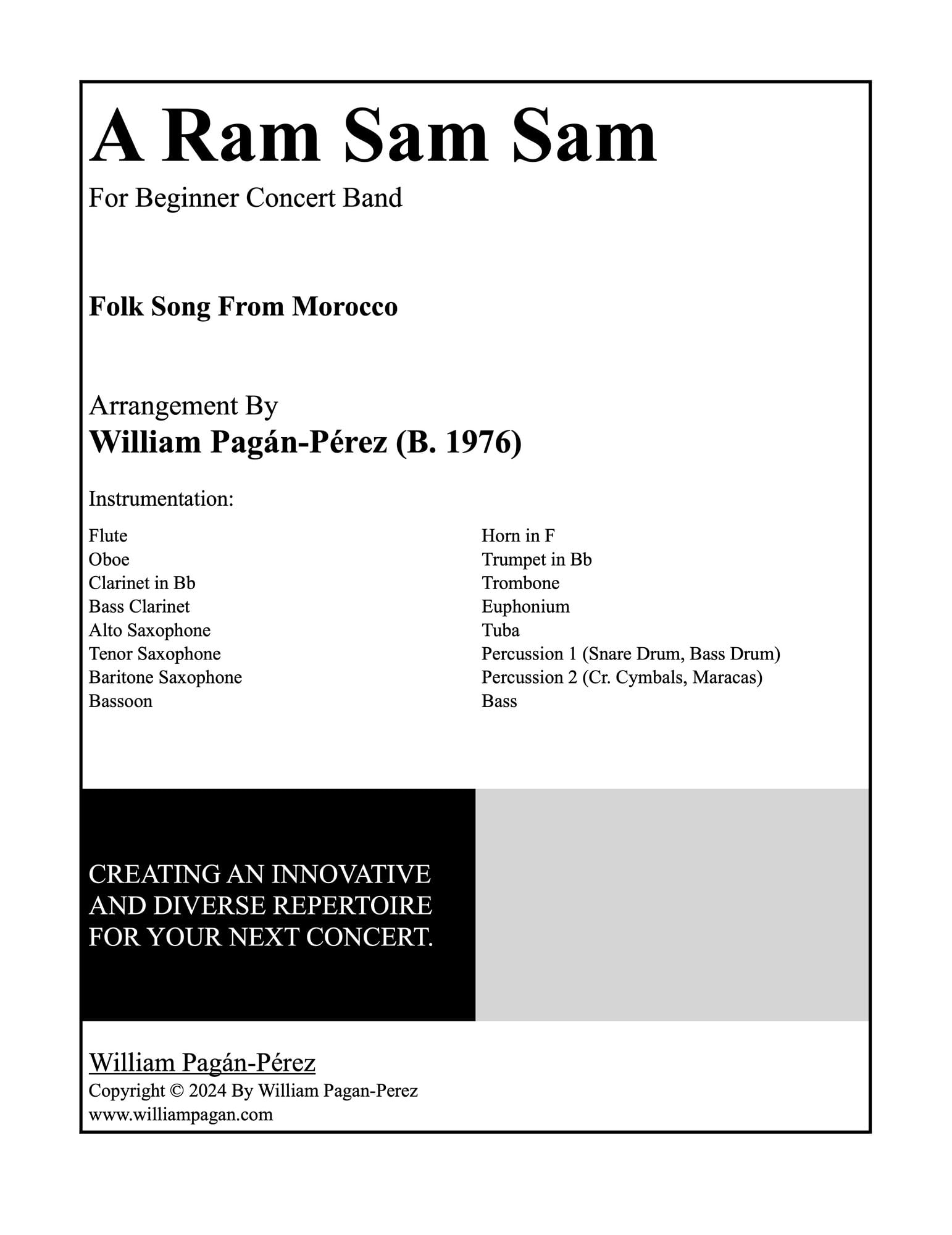 A Ram Sam Sam Concert Band Sheet Music | J.W. Pepper
