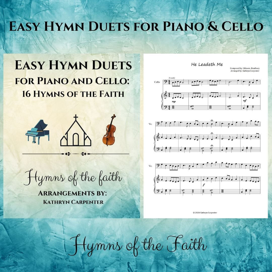 Easy Hymn Duets for Piano and Cello: 16 Hymns of the Faith Sheet Music ...
