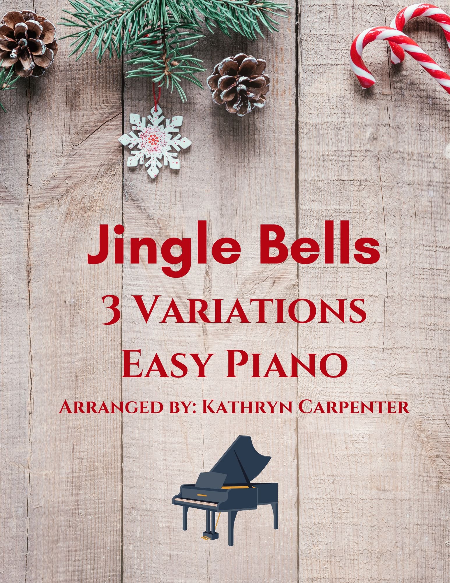 Jingle Bells (Easy Piano, Three Variations) Easy Piano Sheet Music | J ...