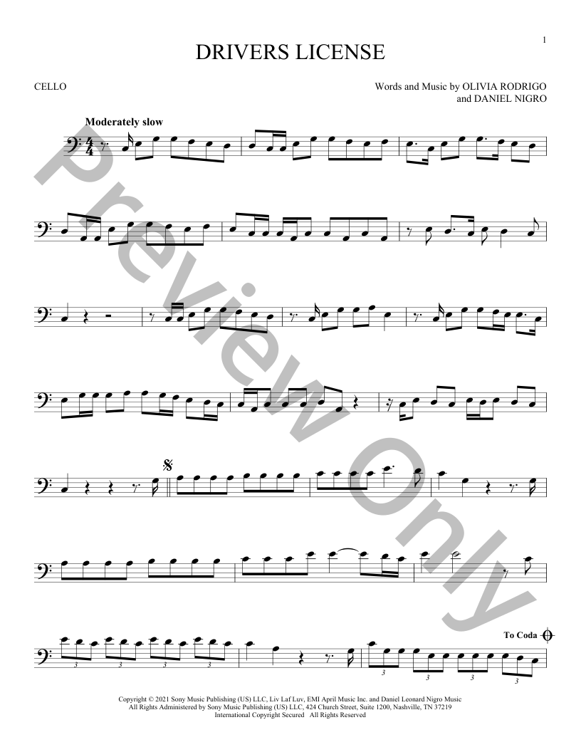 Drivers License Sheet Music | J.W. Pepper