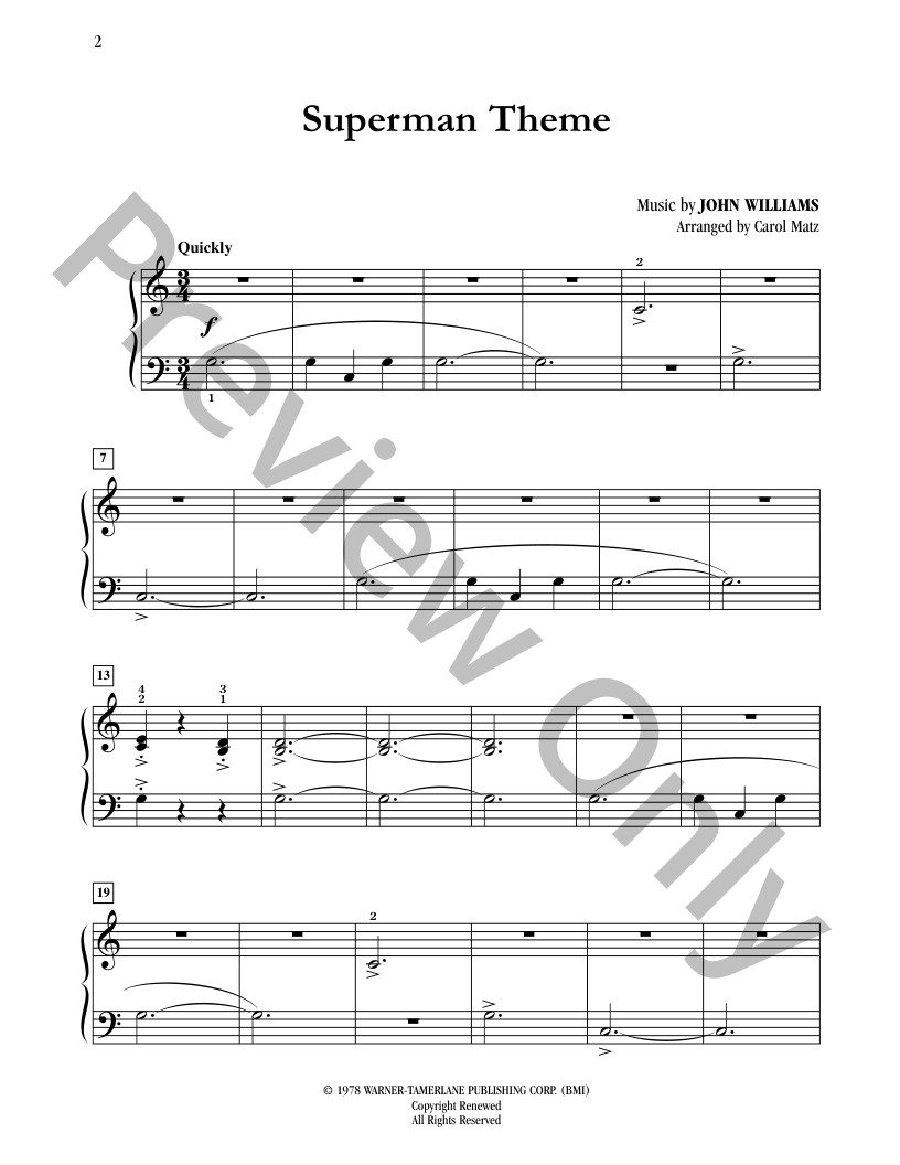 Theme From "Superman" Big Note Piano Sheet Music | J.W. Pepper