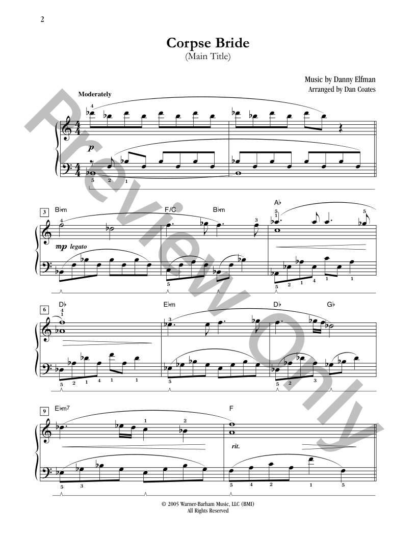 Corpse Bride (Main Title) | J.W. Pepper